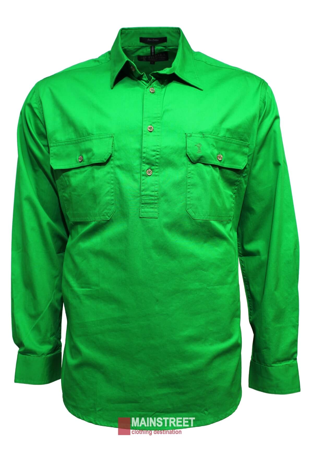 Pilbara Closed Front Shirt Ls Mainstreet Clothing