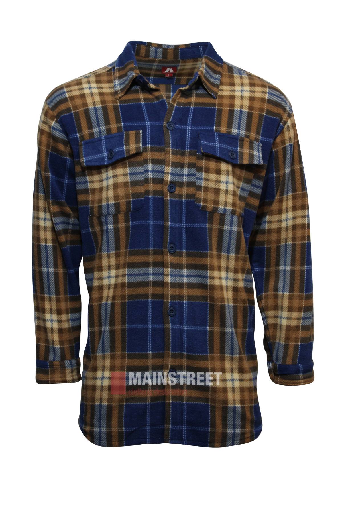 Adventureline Drovers Shirt - Brown/Navy Check - Mainstreet Clothing